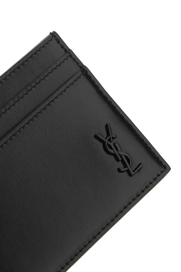 Saint Laurent Tiny Monogram Card Case - Black
