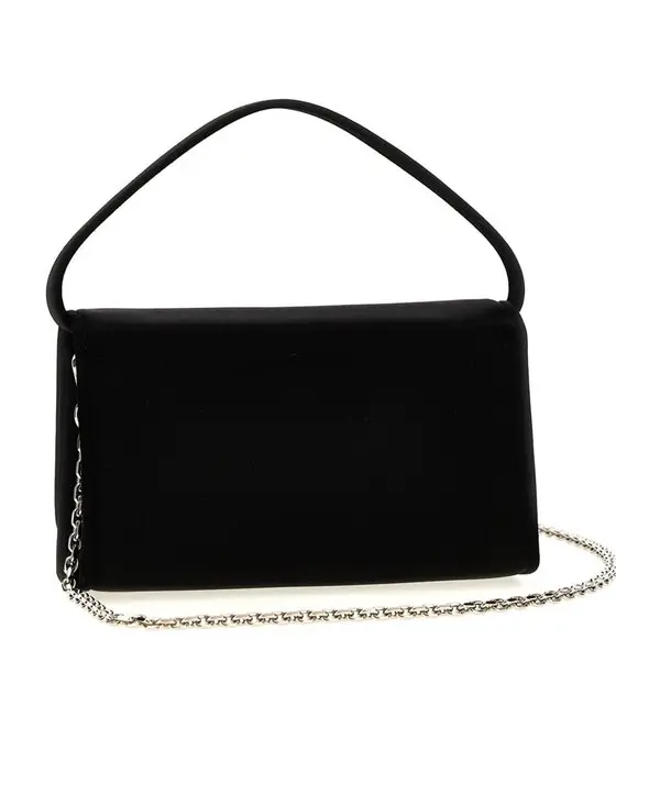 ROGER VIVIER Pilgrim Embellished Micro Satin Handbag - Black