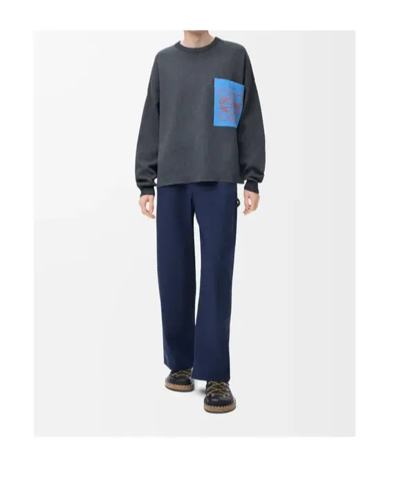 Loewe Anagram Pocket Crew Neck Sweater - Black