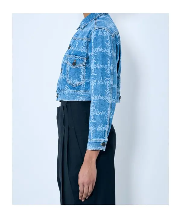 VIVIENNE WESTWOOD Marlene Cropped Denim Jacket - Blue