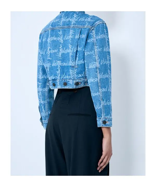 VIVIENNE WESTWOOD Marlene Cropped Denim Jacket - Blue