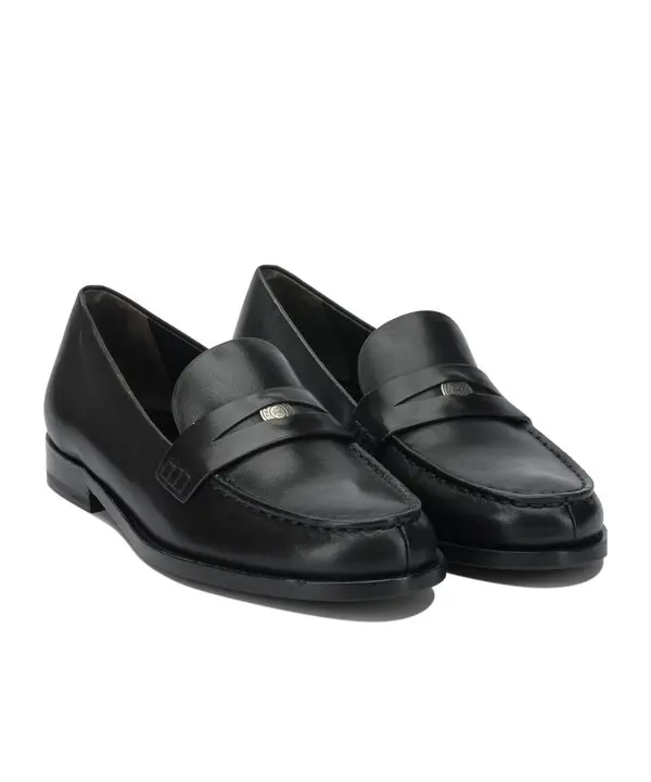 Tory Burch Round Toe Loafers - Black