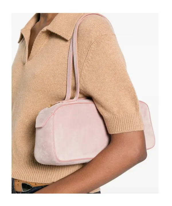 Khaite Simona Zipped Shoulder Bag - Pink