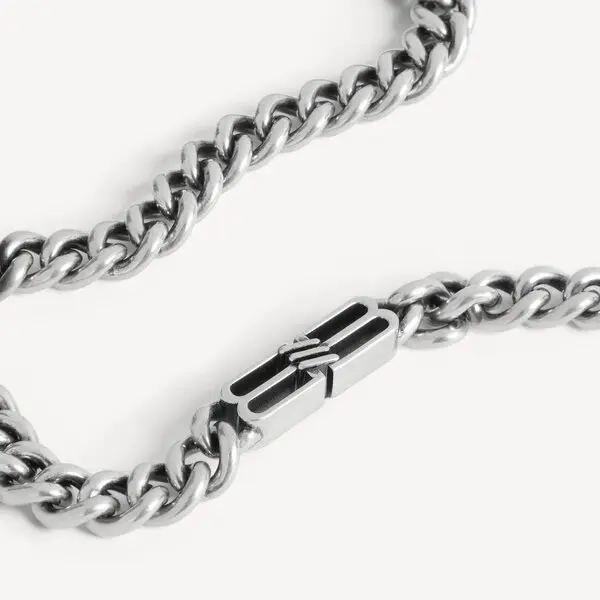 Balenciaga Bb Icon Chain Necklace - Vintage Silver