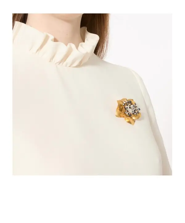 Valentino Garavani Metal And Fabric Fleur Lumineuse Brooch
