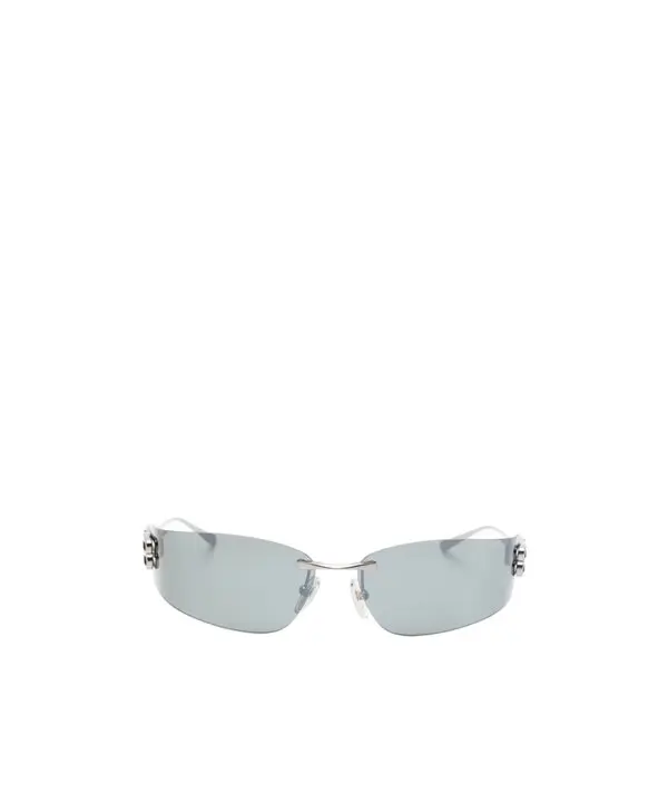 Balenciaga Silver Tone Geometric Sunglasses