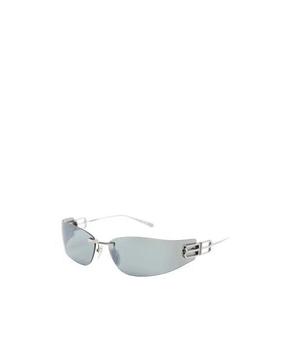 Balenciaga Silver Tone Geometric Sunglasses