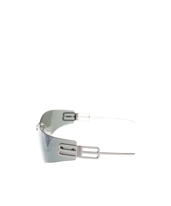 Balenciaga Silver Tone Geometric Sunglasses