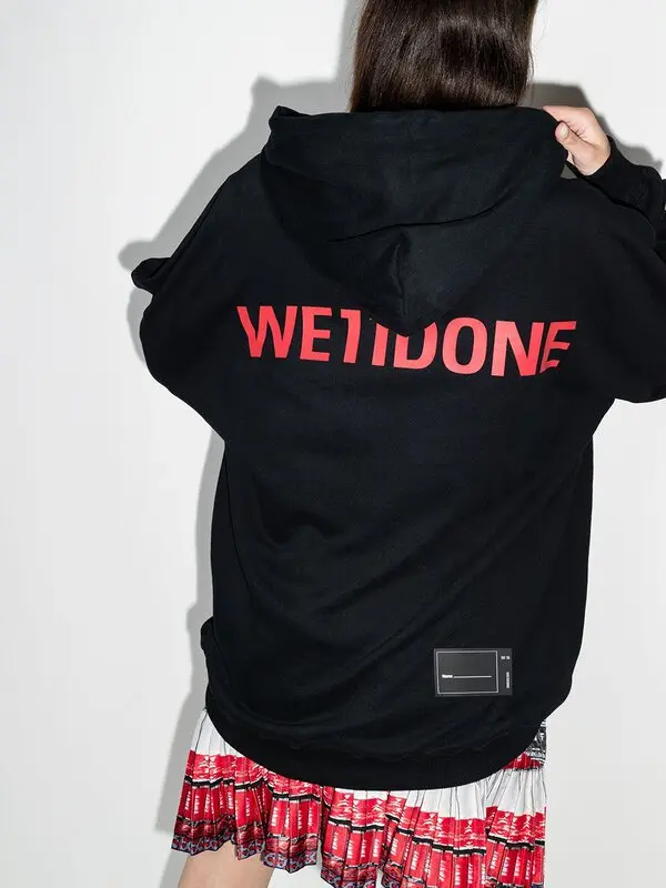We11Done Logo Print Oversized Hoodie