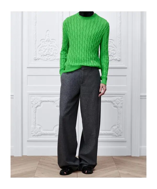 Dior Braided Crewneck Knitted Jumper - Green