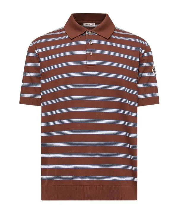 Moncler Striped Cotton Polo Shirt