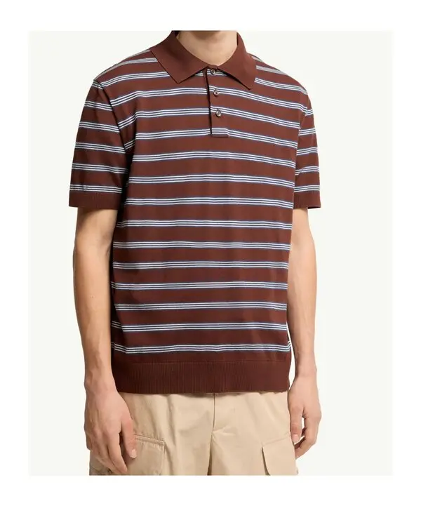 Moncler Striped Cotton Polo Shirt