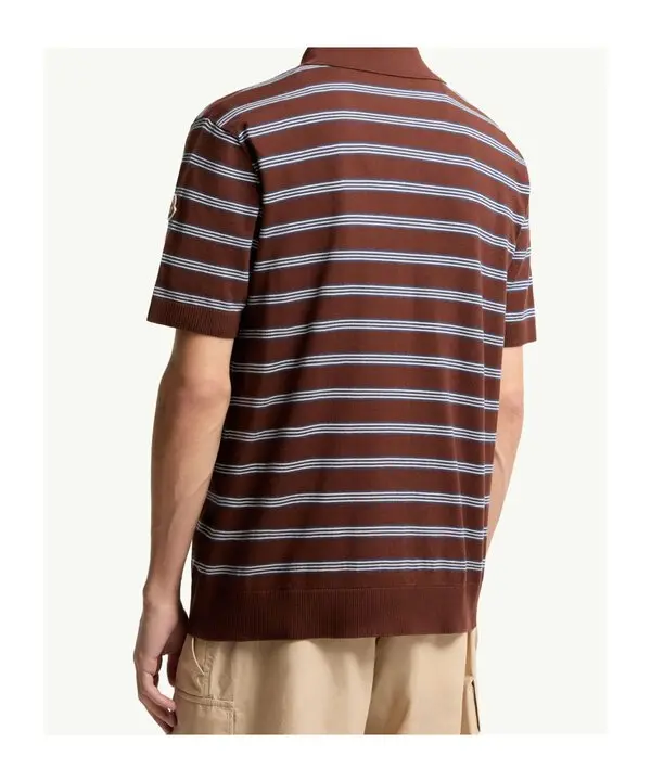 Moncler Striped Cotton Polo Shirt