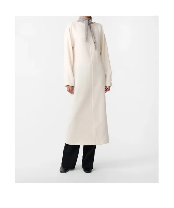 Studio Nicholson Long Sleeve Button Back Midi Dress With Slit