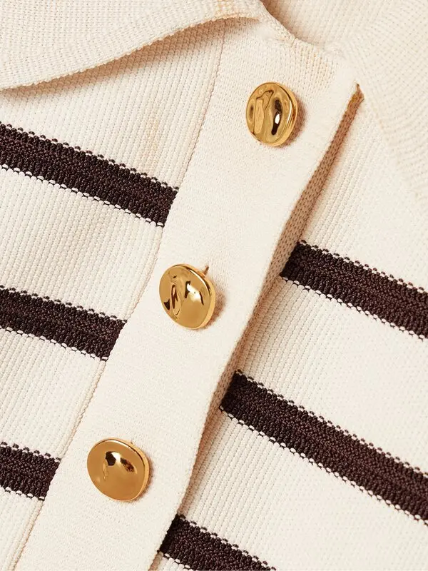 Zimmermann Illuminate Cropped Striped Knitted Sweater