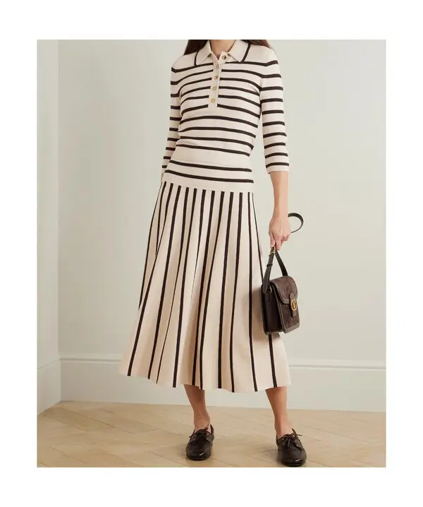 Zimmermann Illuminate Cropped Striped Knitted Sweater
