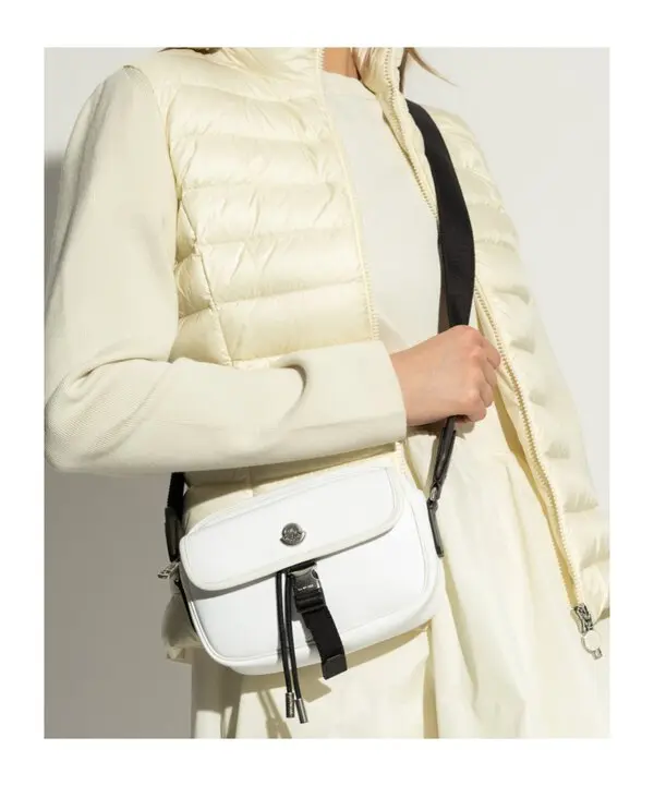 Moncler Water-repellent Crossbody Bag With Zip Closure - White