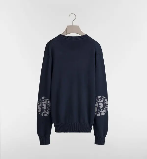 Dior Oblique Jacquard Paneled Crew Neck Sweater