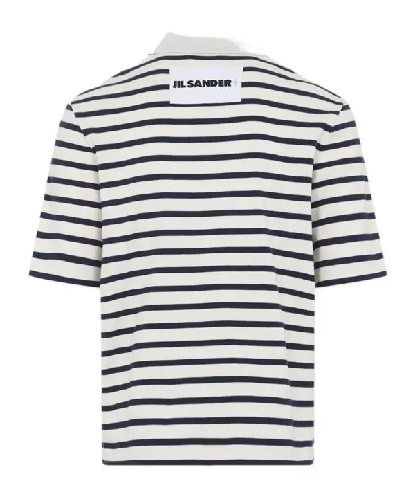JIL SANDER Striped Zip Polo Shirt