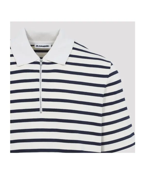 JIL SANDER Striped Zip Polo Shirt
