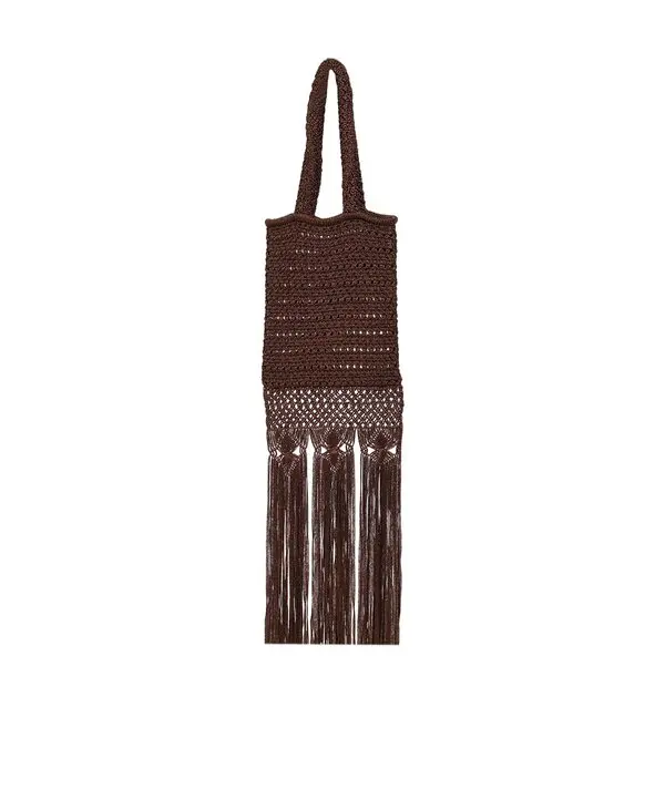 Alanui Ray Of Light Knitted Tote Bag - Black