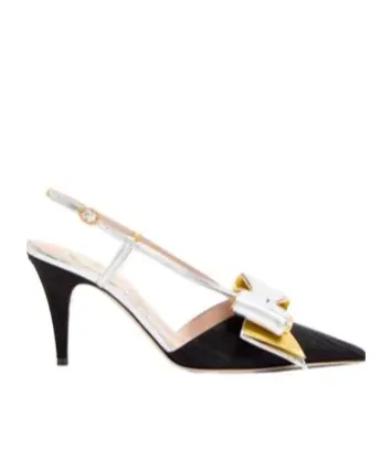Valentino Garavani Bow Detailed Slingback Pumps - Black