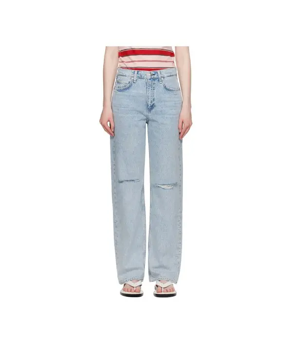 RAG  BONE Rag & Bone High-rise Straight-leg Jeans With Embroidered Logo