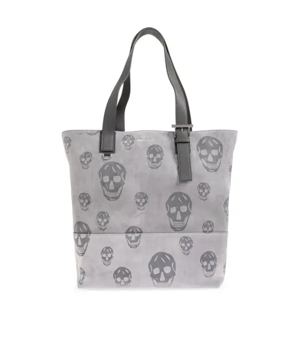 Alexander McQueen Skull Printed Tote Bag - Grey