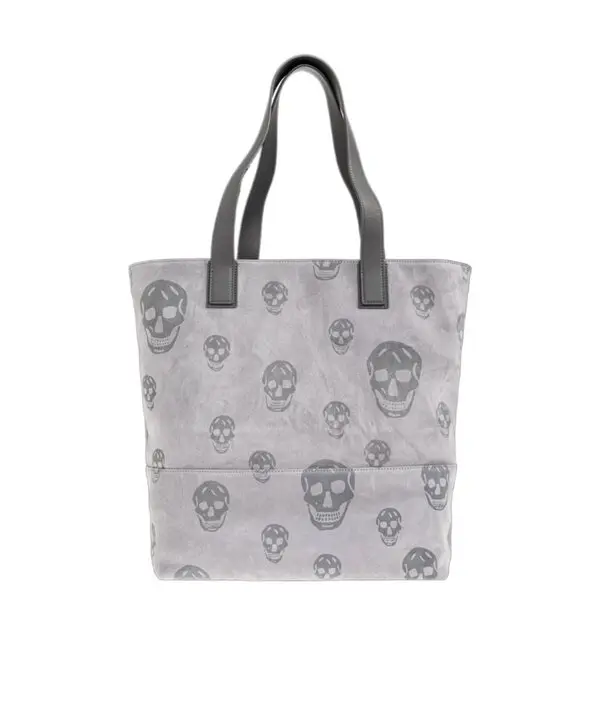 Alexander McQueen Skull Printed Tote Bag - Grey
