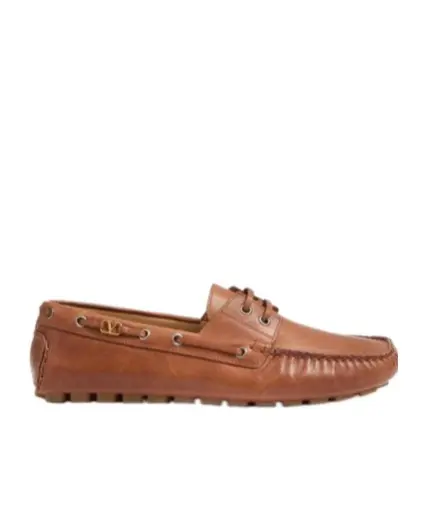 Valentino Garavani S Leather Boat Shoes - Brown