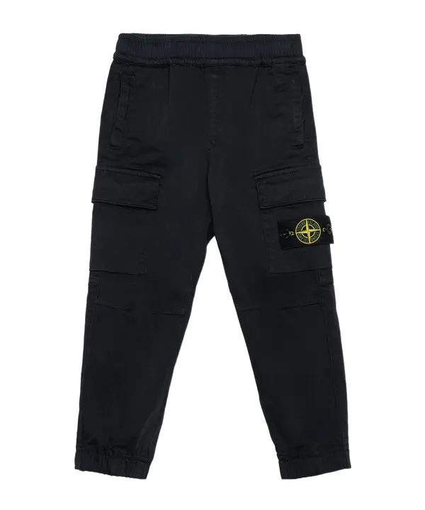 Stone Island Compass-badge Tapered Cargo Trousers - Blue