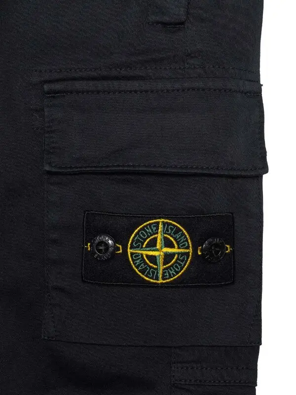 Stone Island Compass-badge Tapered Cargo Trousers - Blue