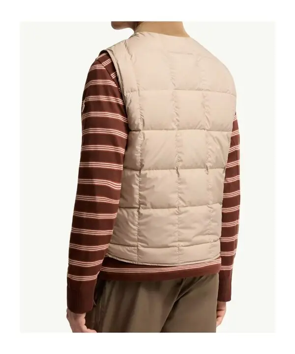 Moncler Elberton Square-quilted Down Gilet - Gray-beige