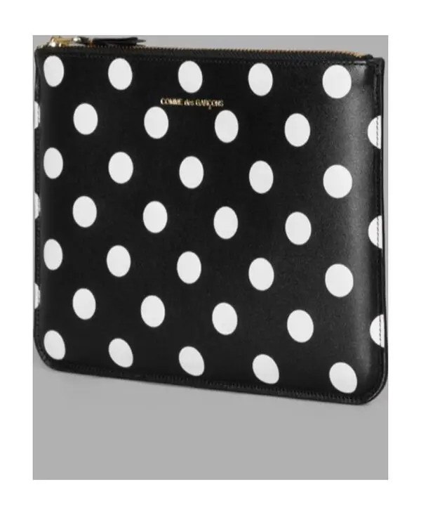 Comme Des Garçons Polka Dot Zipped Wallet - Black