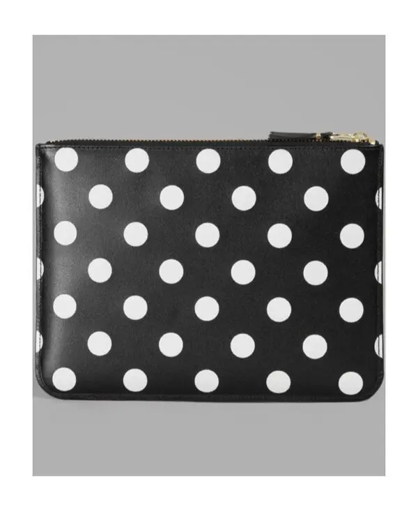 Comme Des Garçons Polka Dot Zipped Wallet - Black