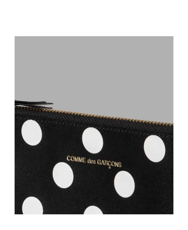 Comme Des Garçons Polka Dot Zipped Wallet - Black