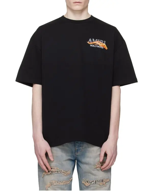 Amiri Logo Printed Crewneck T-shirt - Black