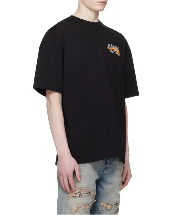 Amiri Logo Printed Crewneck T-shirt - Black