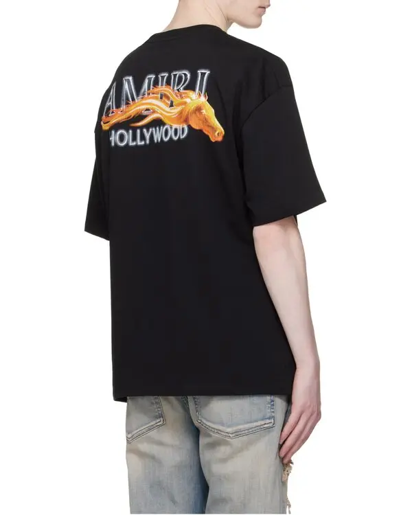 Amiri Logo Printed Crewneck T-shirt - Black