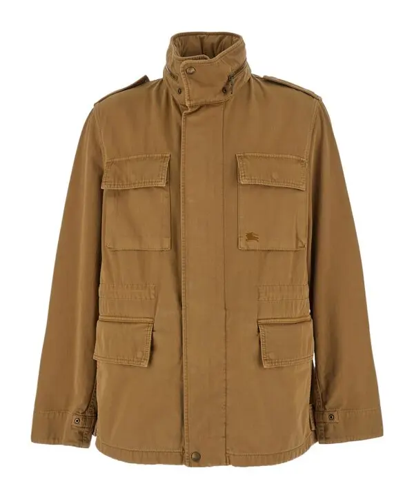 Burberry Logo Embroidered Hooded Jacket