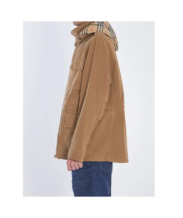 Burberry Logo Embroidered Hooded Jacket