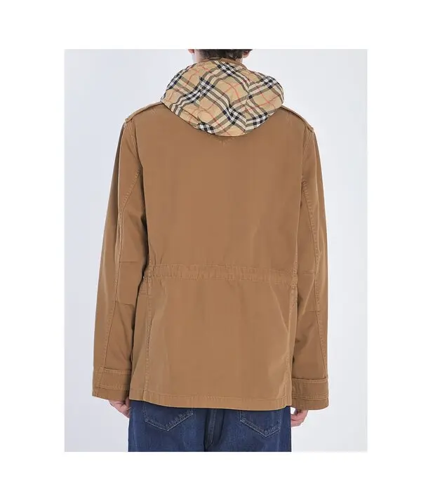 Burberry Logo Embroidered Hooded Jacket