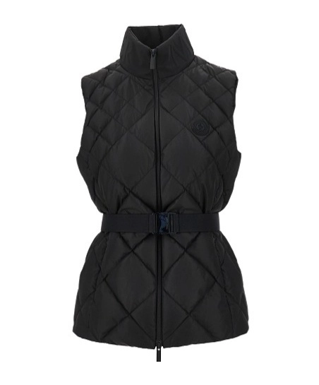 Moncler Quilted Zip-up Vest With Stand Collar - Black