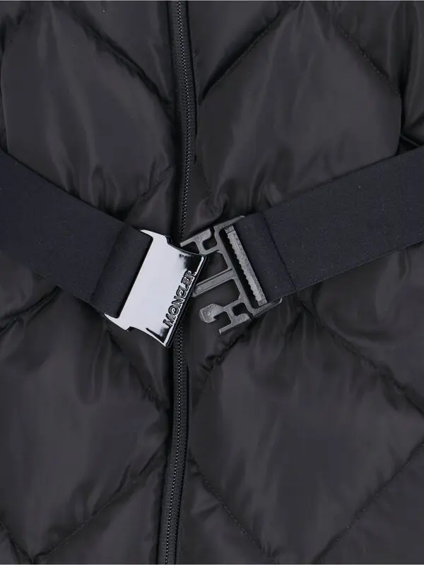 Moncler Quilted Zip-up Vest With Stand Collar - Black