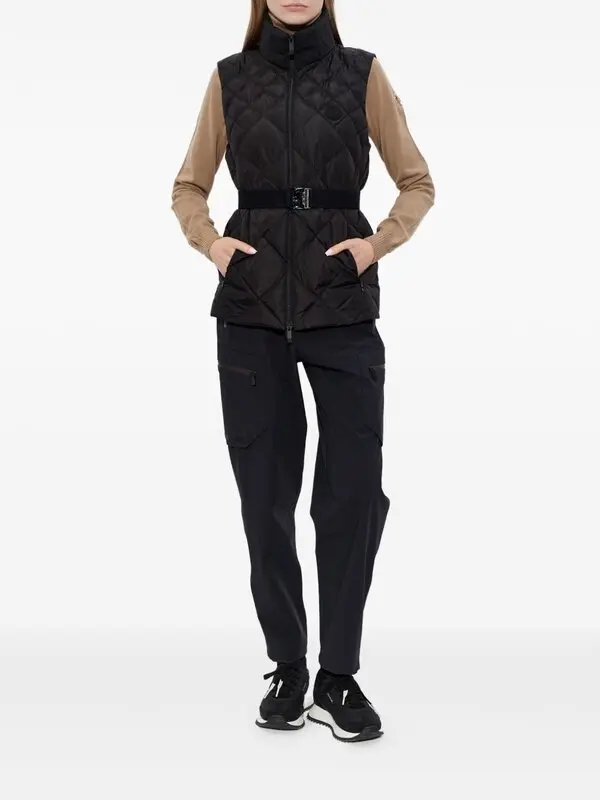 Moncler Quilted Zip-up Vest With Stand Collar - Black