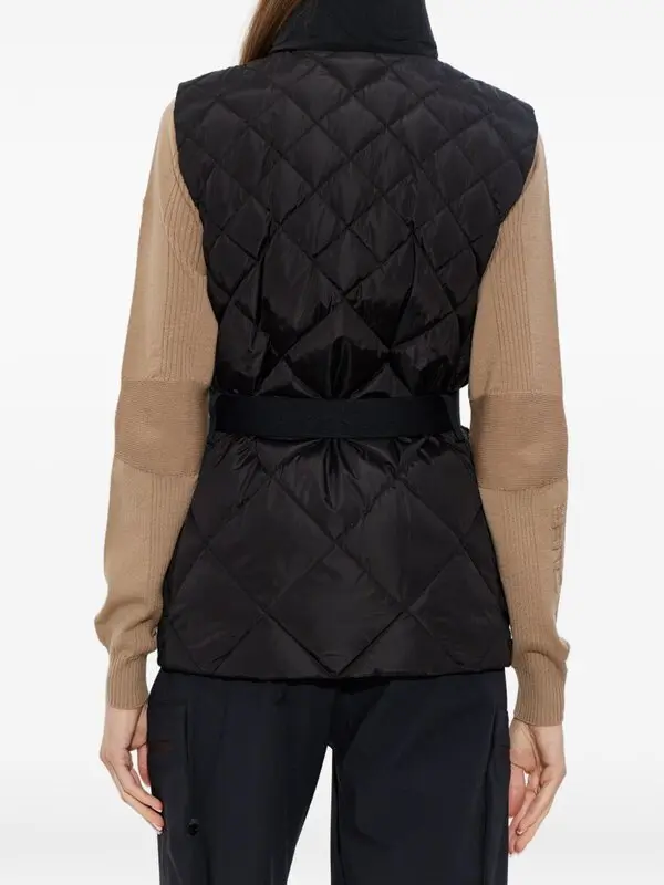 Moncler Quilted Zip-up Vest With Stand Collar - Black