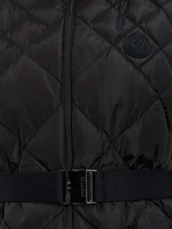 Moncler Quilted Zip-up Vest With Stand Collar - Black