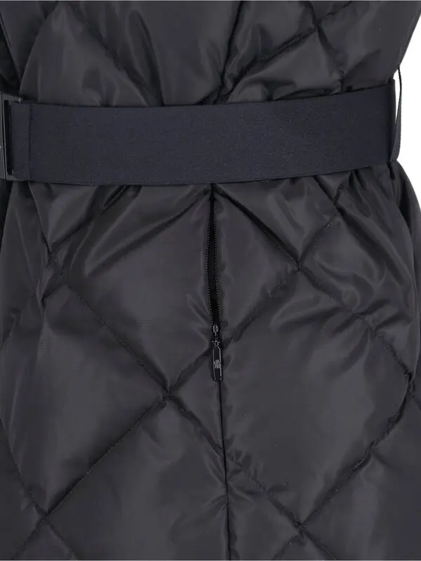 Moncler Quilted Zip-up Vest With Stand Collar - Black