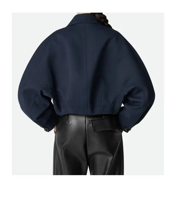 Bottega Veneta Long Sleeved Buttoned Jacket With Leather Pockets