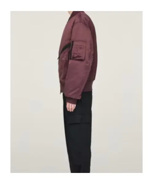 Y3 Oversized Bomber Jacket - Red